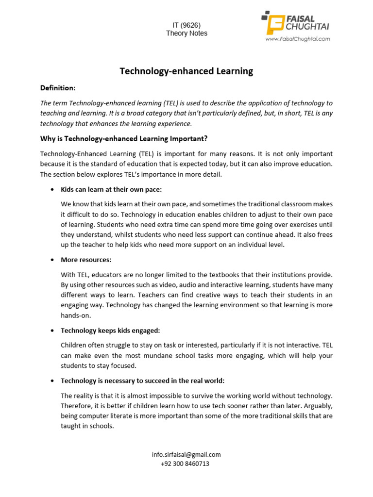 Technology Enhanced Learning | PDF | Educational Technology | Massive Open Online Course