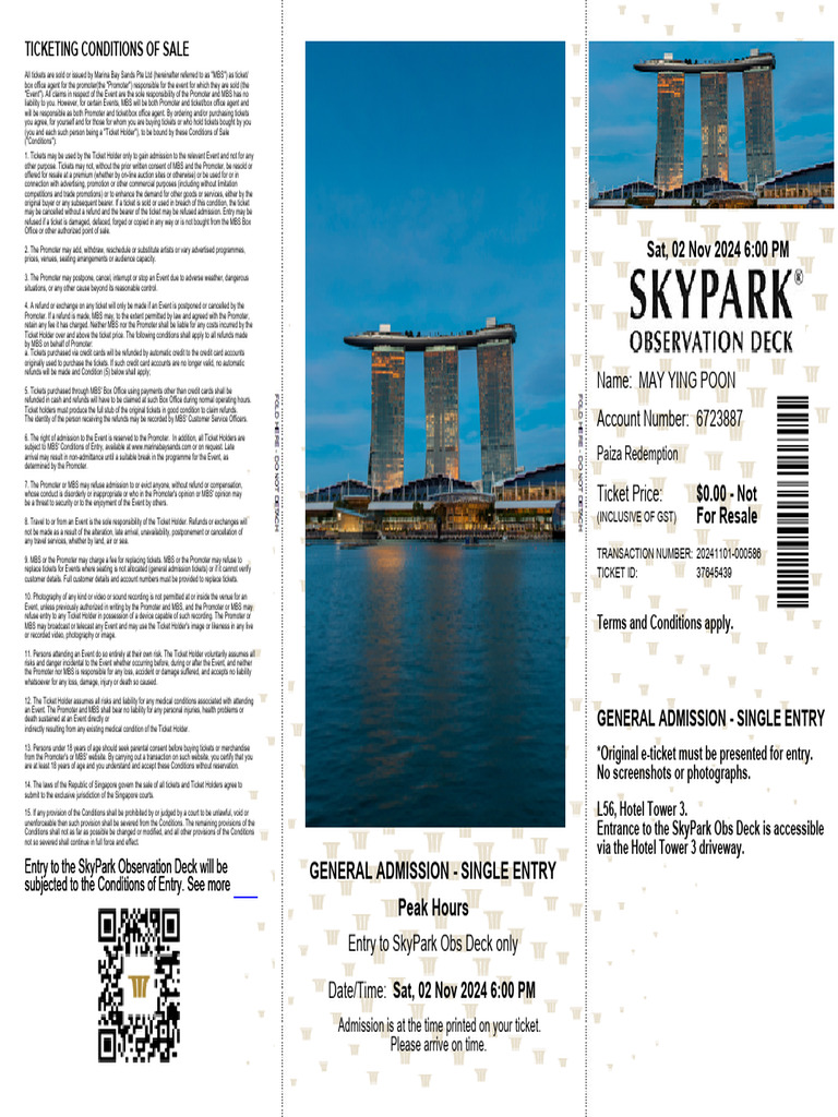 SkyPark Premium Member Tickets | PDF | Credit Card | Ticket (Admission)