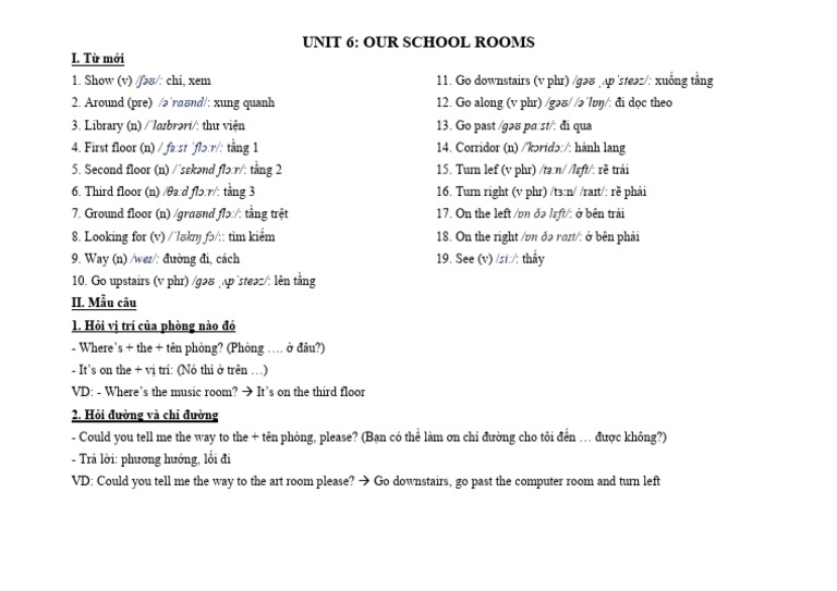 Bài Ghi Unit 6 (K5) | PDF