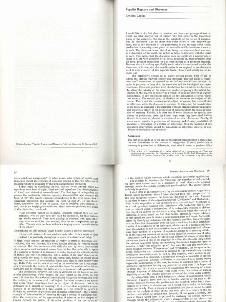 (Screen Education, 34 (Spring) ) Ernesto Laclau - Populist Rupture and ...