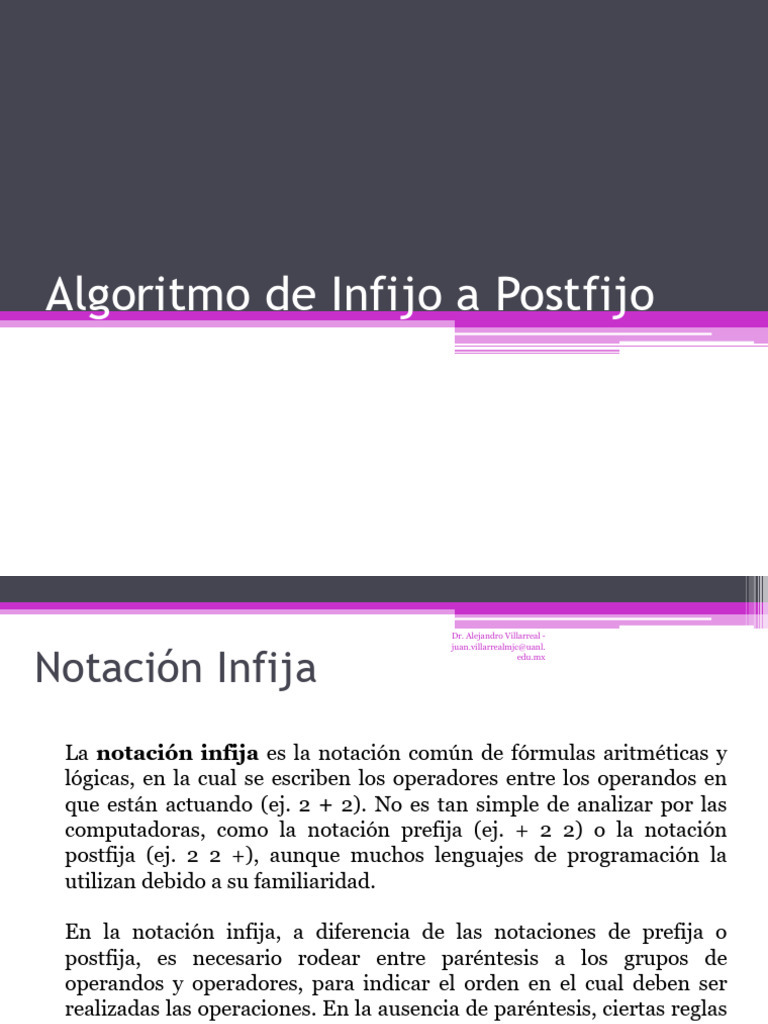 05 Algoritmos Postfijo y Prefijo | PDF | Programación de computadoras ...