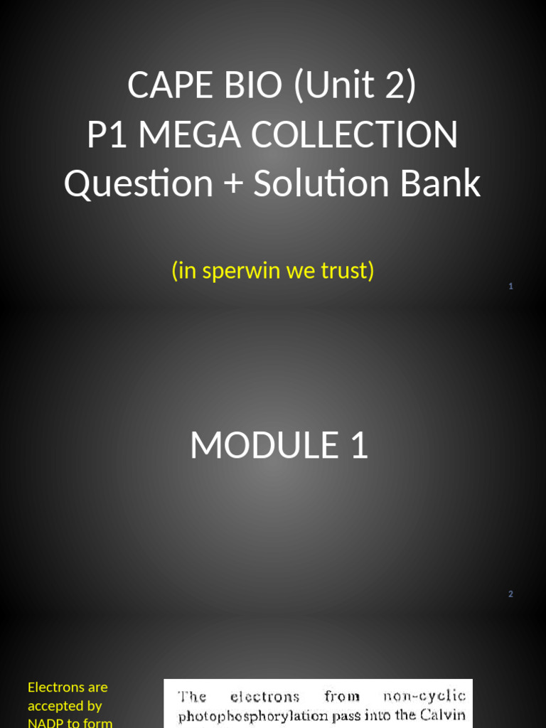 Mega CAPE Unit 2 Bio P1 Collection | PDF | Cellular Respiration ...