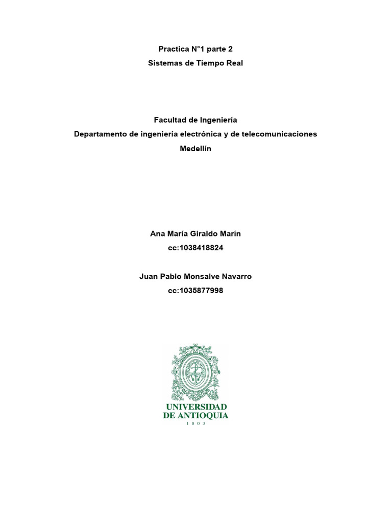 Practica 1 2 Lab RTS 2021 1 | PDF | Matriz (Matemáticas) | Programa de computadora