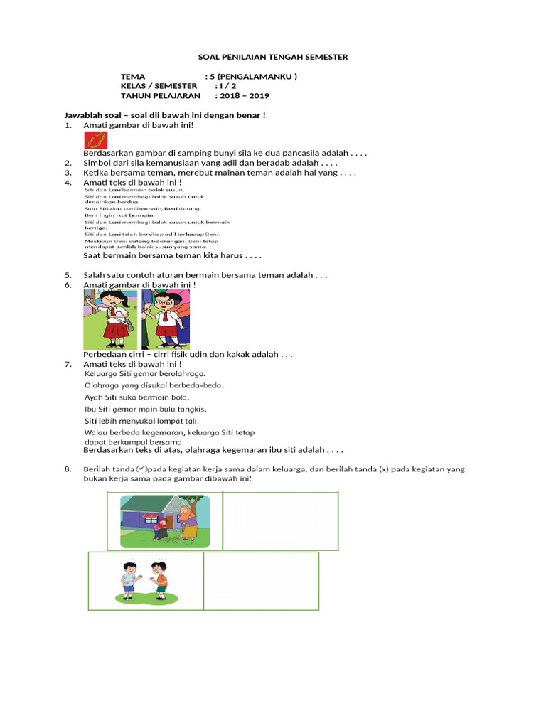 Soal PTS Tema 5 | PDF