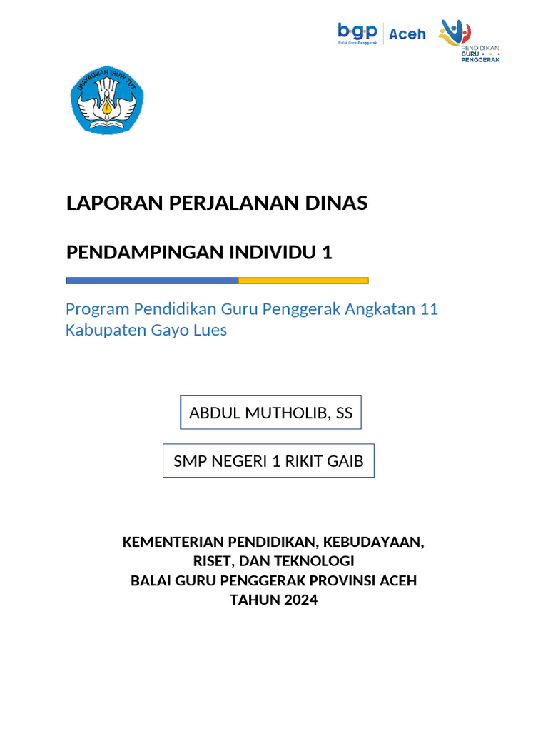 contoh 2. Laporan PI 1 | PDF