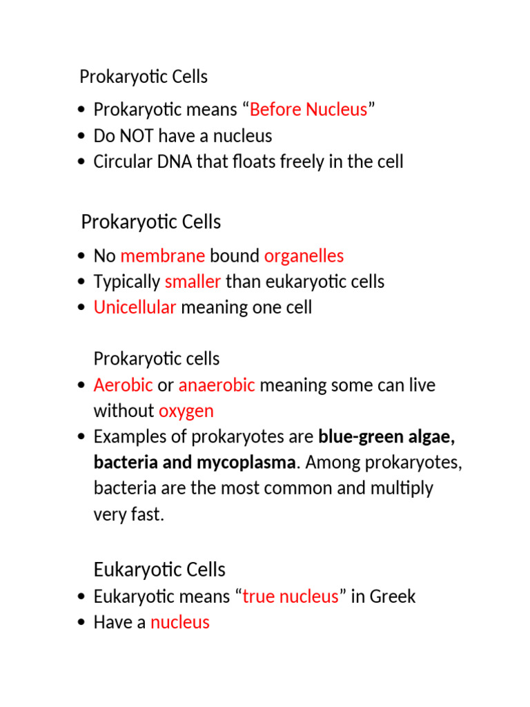 Prokaryotic & Eukaryotic Notes | PDF