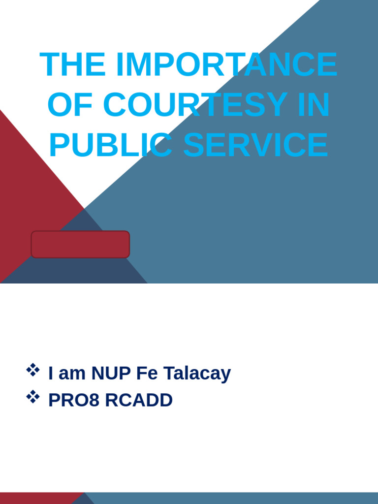 Importance of Courtesy in Public Service | PDF