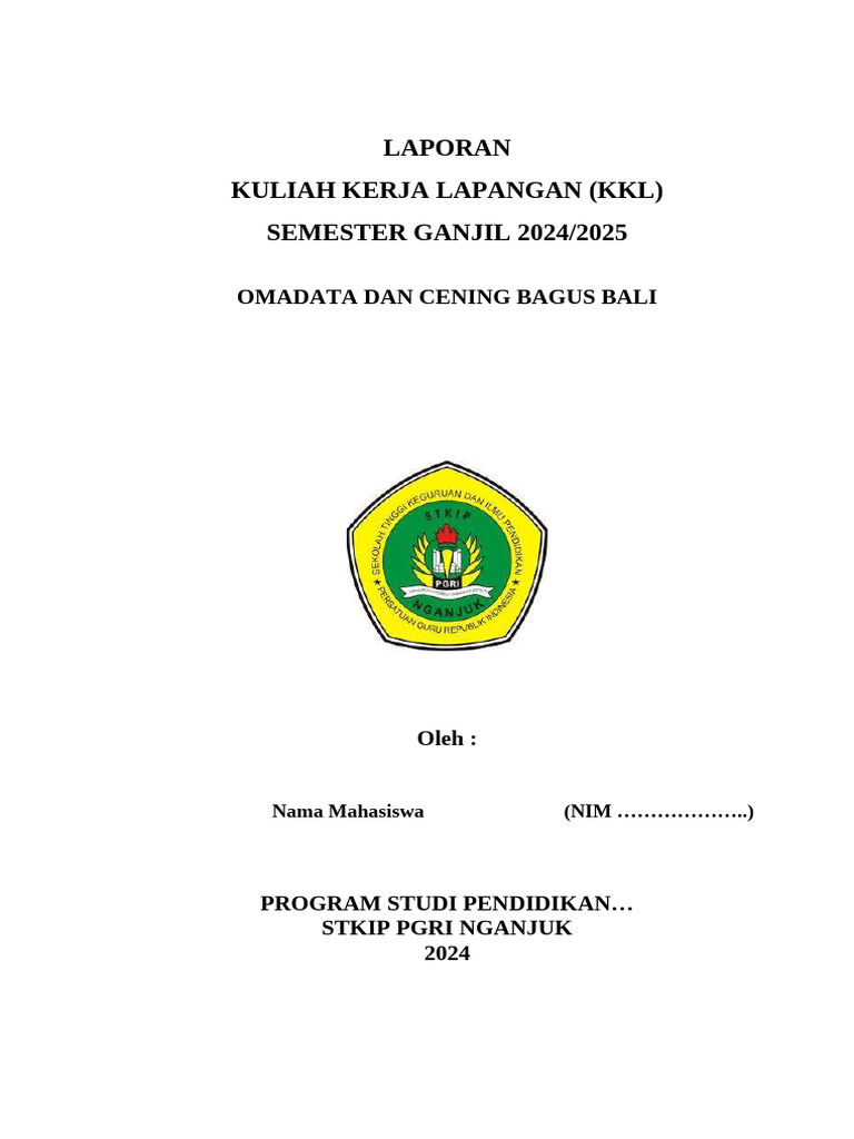 Pend - Ekonomi - Template Laporan KKL 2024 | PDF