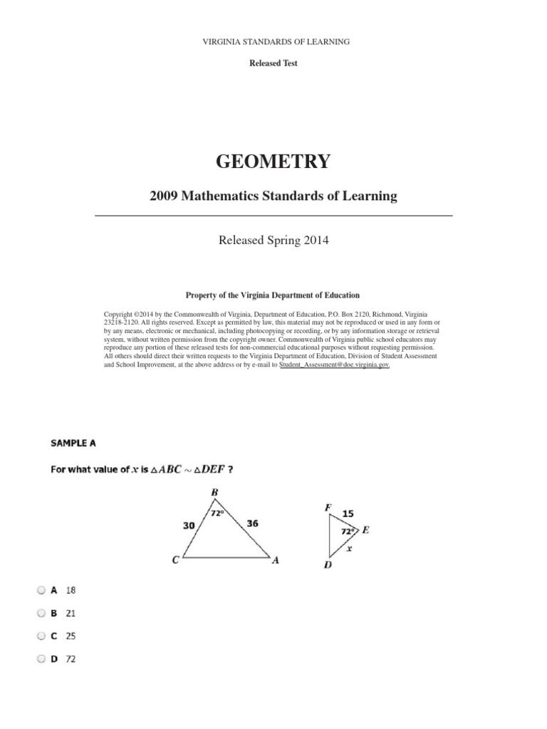 Geometry Released in Sprin | PDF | Polygon | Multiple Choice