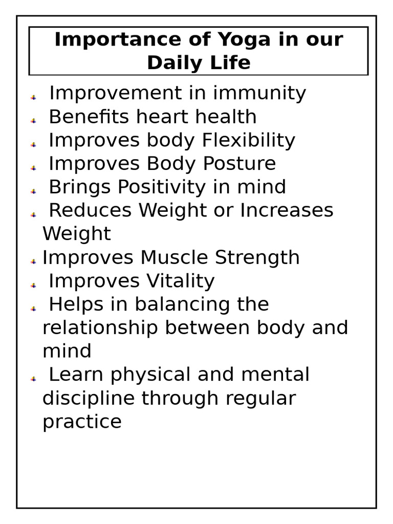 Importance of Yoga in Our Daily Life | PDF