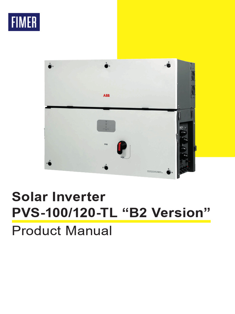 FIMER PVS-100 120-TL B2 Version Product Manual en | PDF | Photovoltaic ...