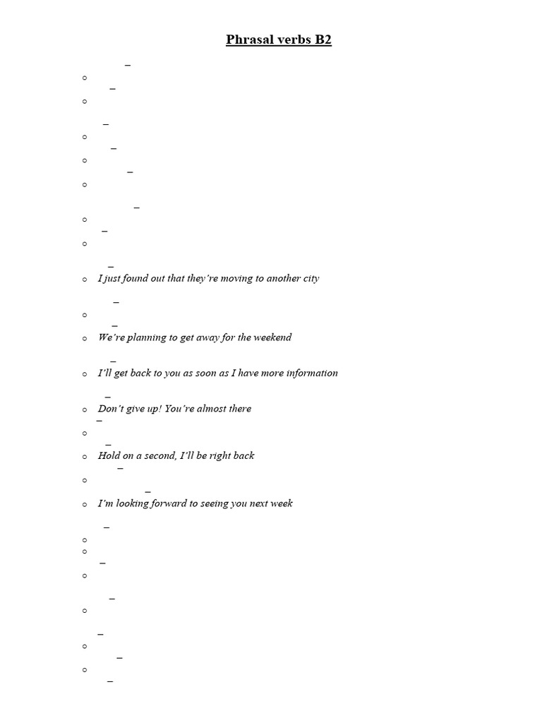 Phrasal Verbs B2 | PDF