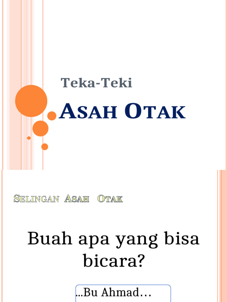 Teka-Teki Asah Otak Kreatif | PDF