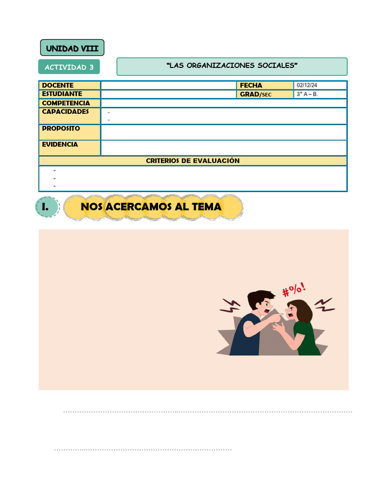 3° DPCC - Actv.03-Uni.8 2024 | PDF | Comunidad | Organización no gubernamental