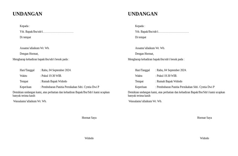 undangan pak widodo | PDF