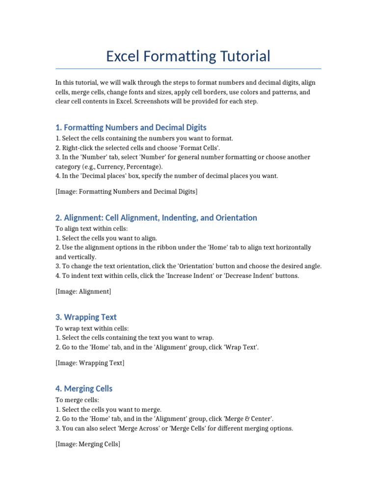 Excel_Formatting_Tutorial (1) | PDF | Microsoft Excel | Text