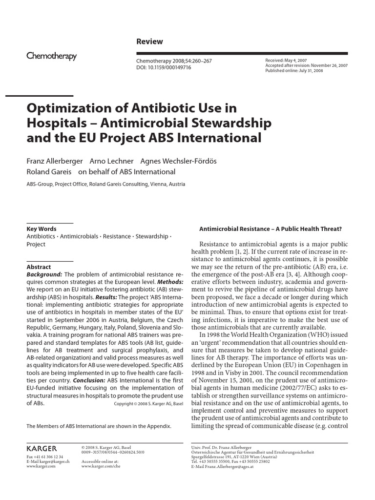 Optimization of Antibiotic Use | PDF | Antimicrobial Resistance ...