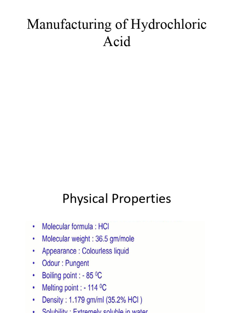 5.manufacturing of Hydrochloric Acid | PDF
