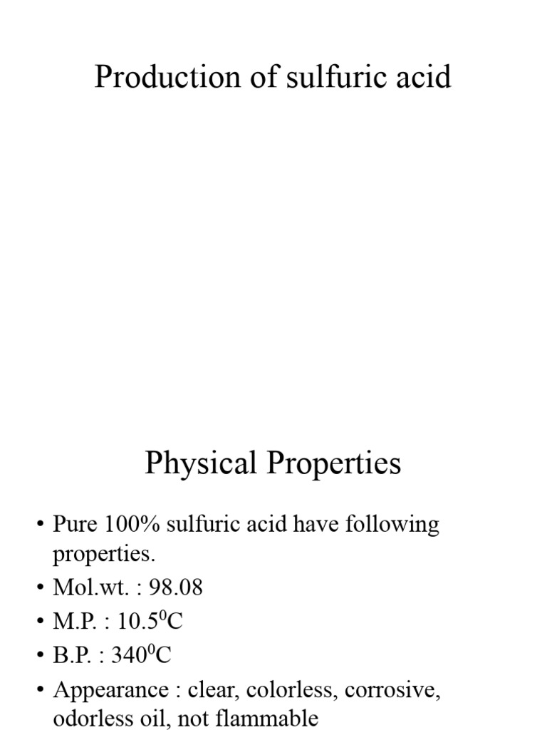 4 Production Of Sulfuric Acid Pdf