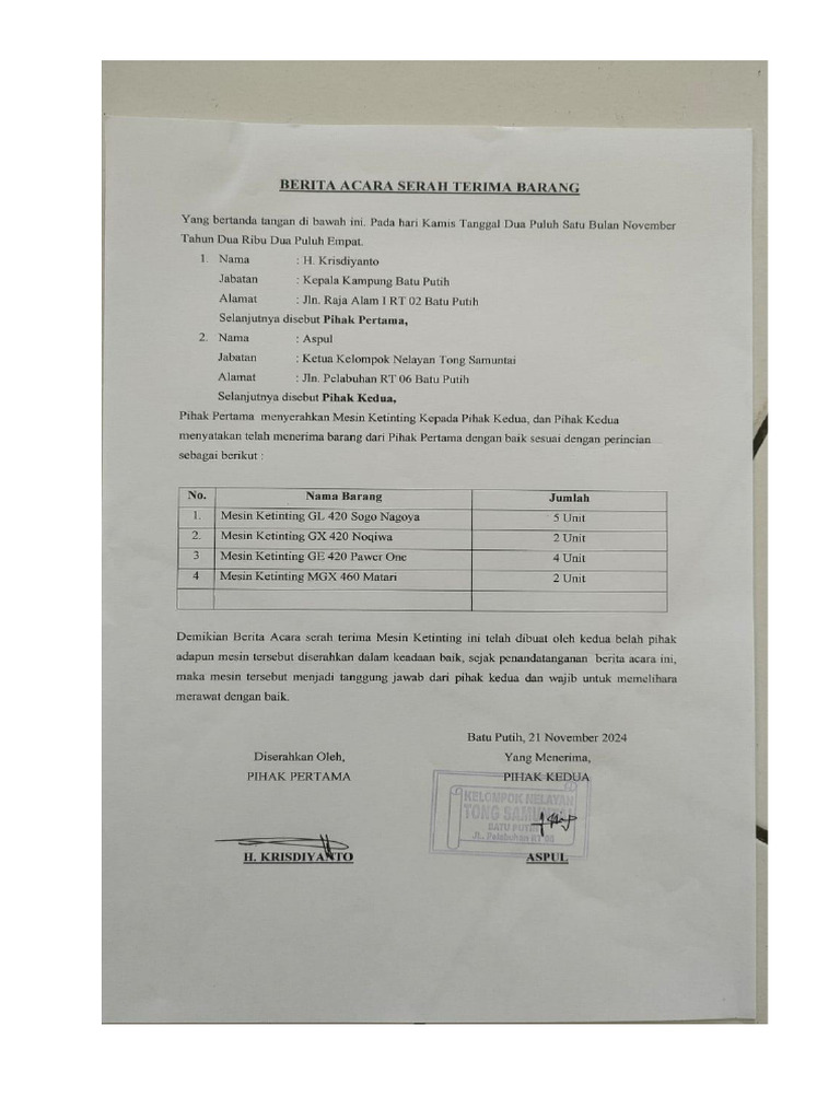 BAST Nelayan BTH | PDF