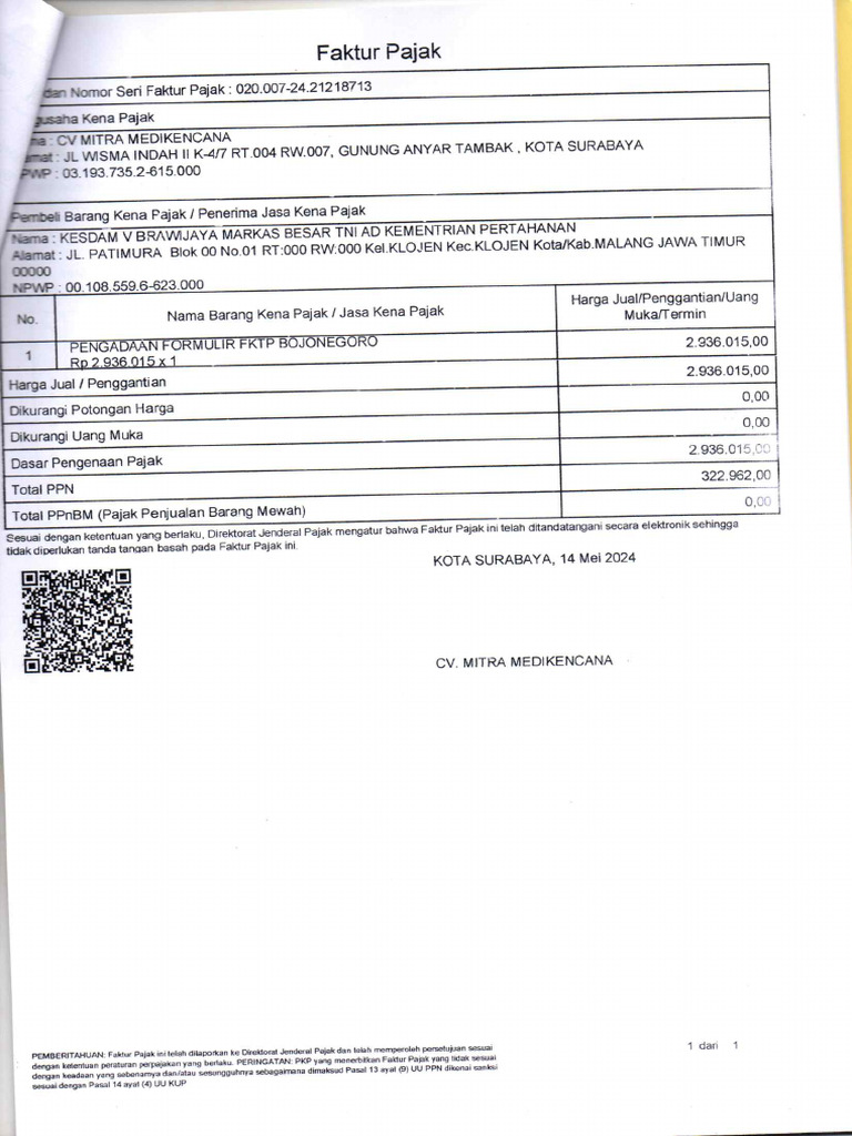 E Faktur Form Mei | PDF