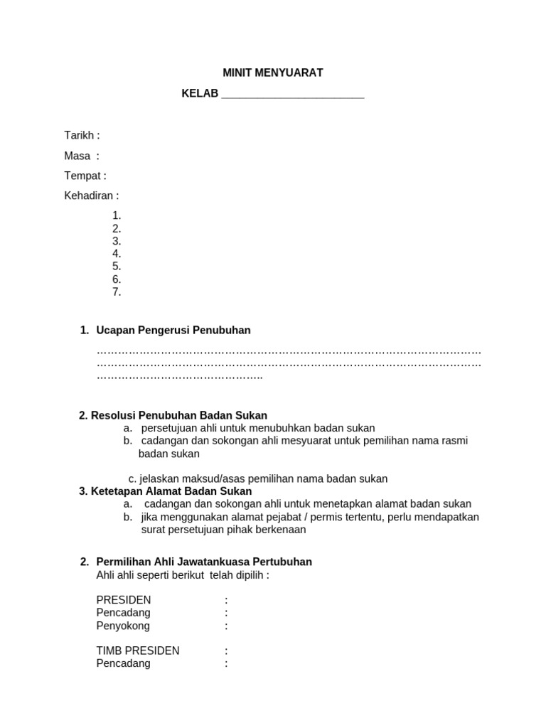 Minit Mesyuarat Penaja | PDF