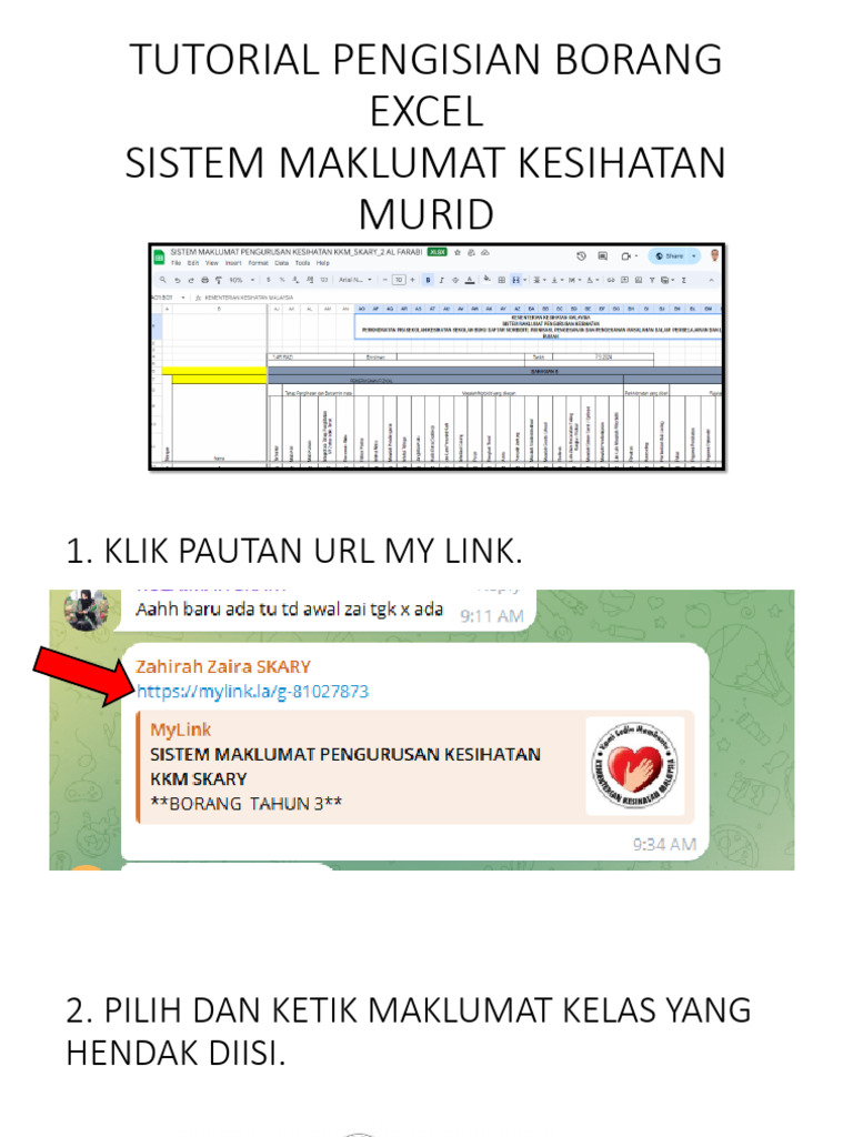 Tutorial Pengisian Borang Excel Maklumat Kesihatan Murid Skary | PDF