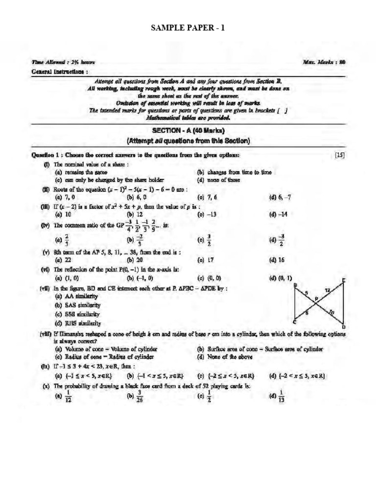 SP Math Icse 1 | PDF