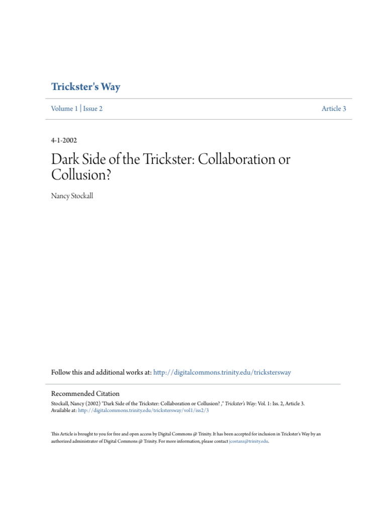 Dark Side of The Trickster - Collaboration or Collusion | PDF | Inclusion (Education) | Teachers