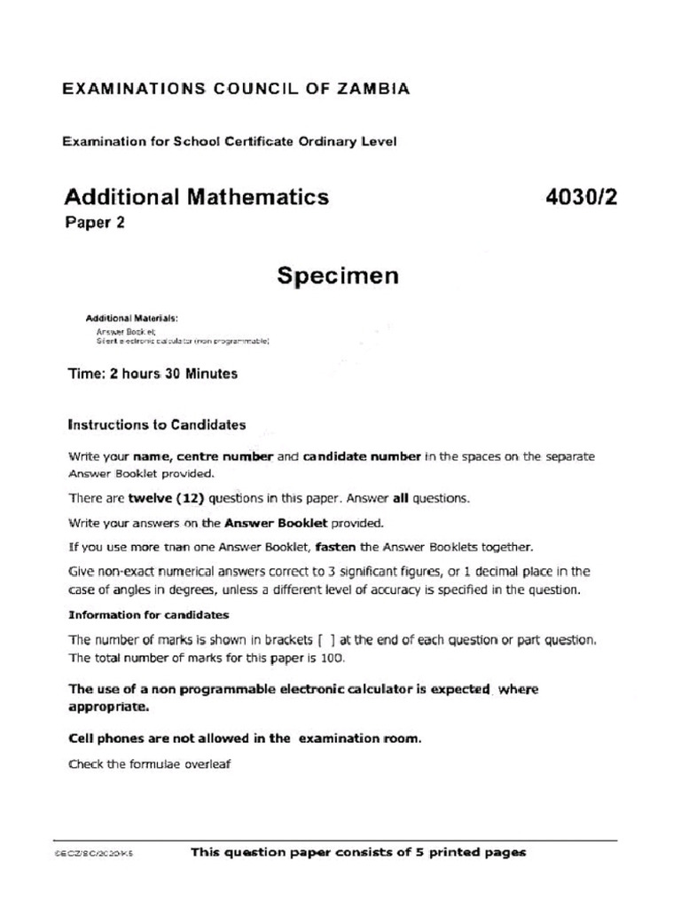 2020 P2 Specimen (1) | PDF