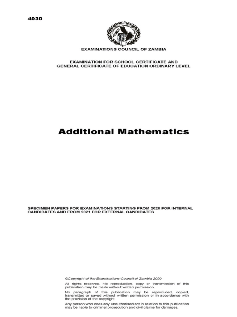 2020 P1 Specimen | PDF