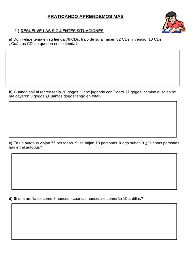 Problemas de Suma Resta y Multiplicacion | PDF