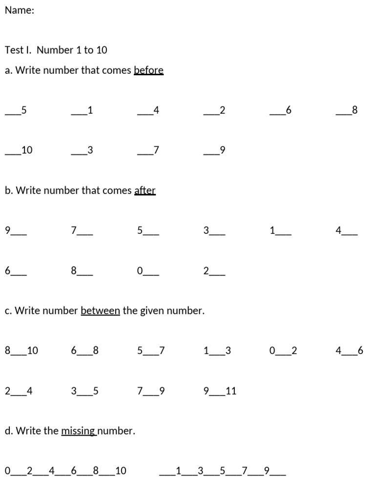 Number and Sound Recognition Tests | PDF