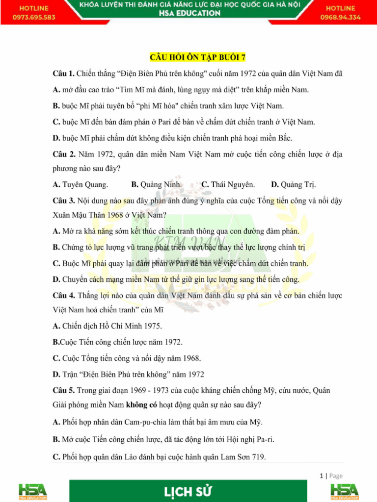 Hsa - Su.file de Luyen Buoi 7 | PDF