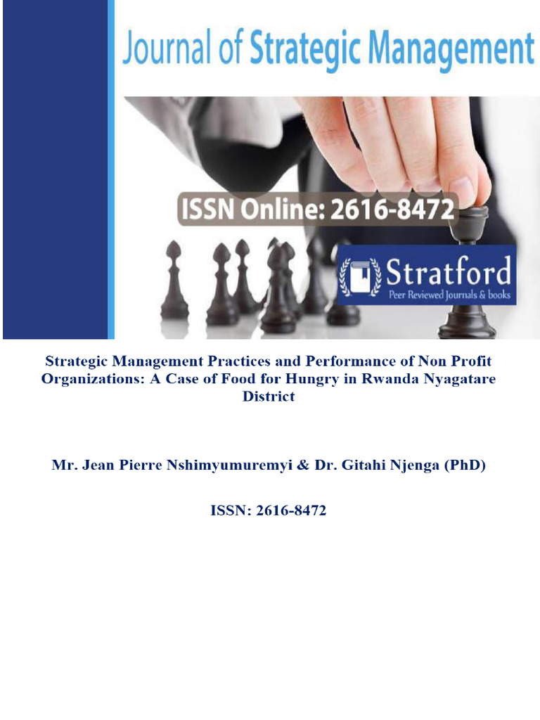 View of Strategic Management Practices and Performance of Non Profit Organizations - A Case of ...