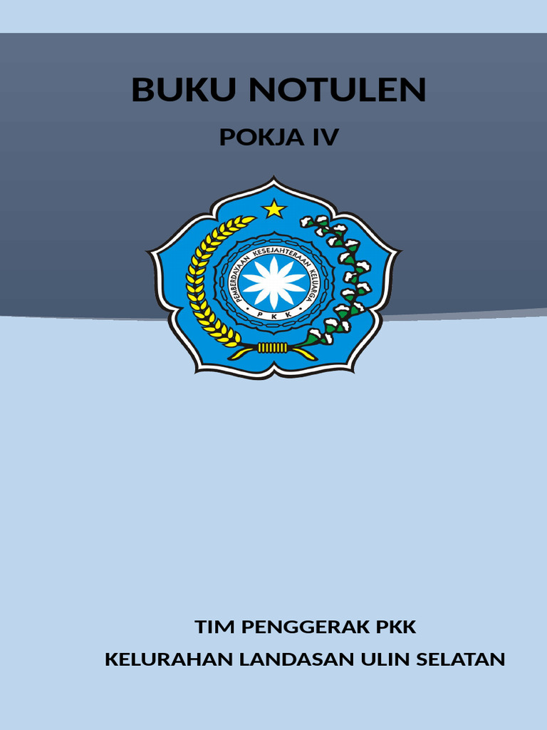 Cover Buku PKK - Buku Notulen POKJA IV | PDF