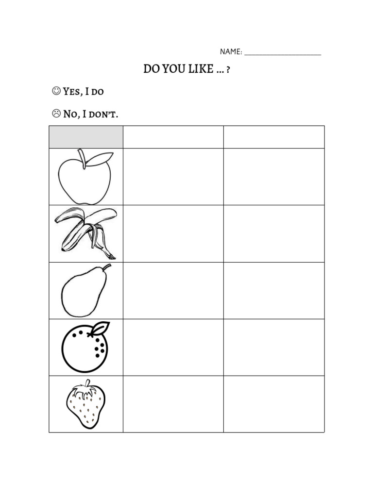 Do You Like Fruits | PDF