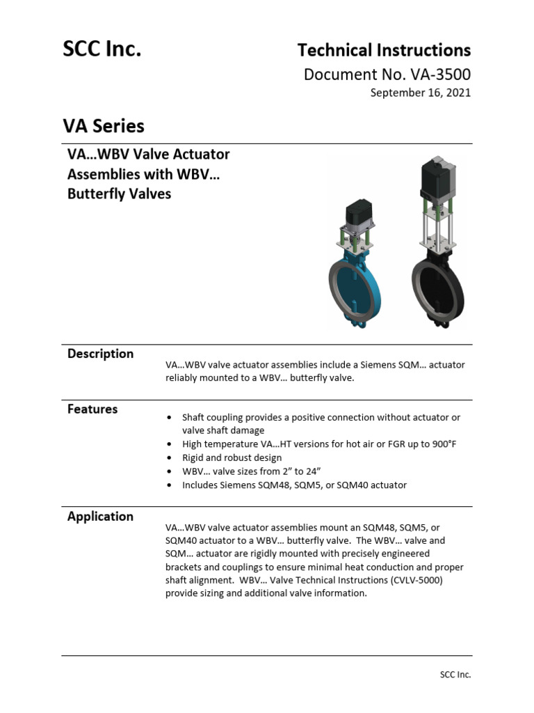 VA Series Valve Actuator Assemblies Guide | PDF | Valve | Vacuum Tube