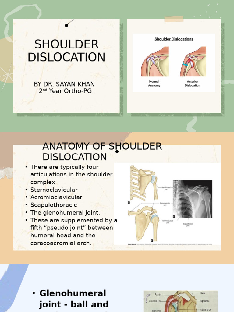 SHOULDER DISLOCATION FINAL PRESENTATION | PDF | Shoulder | Human Anatomy