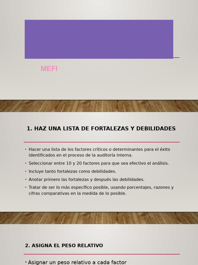 Mefi - Matriz de Eval. Factores Internos | PDF