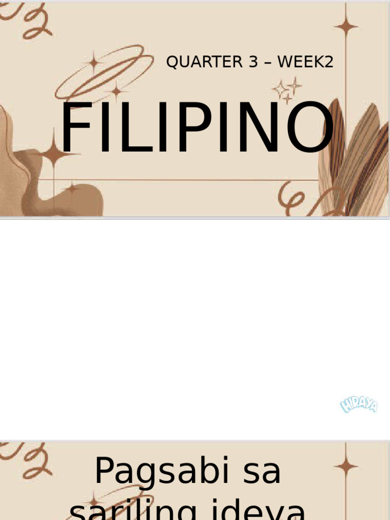 PPT- FILIPINO- Q3-WEEK2 | PDF