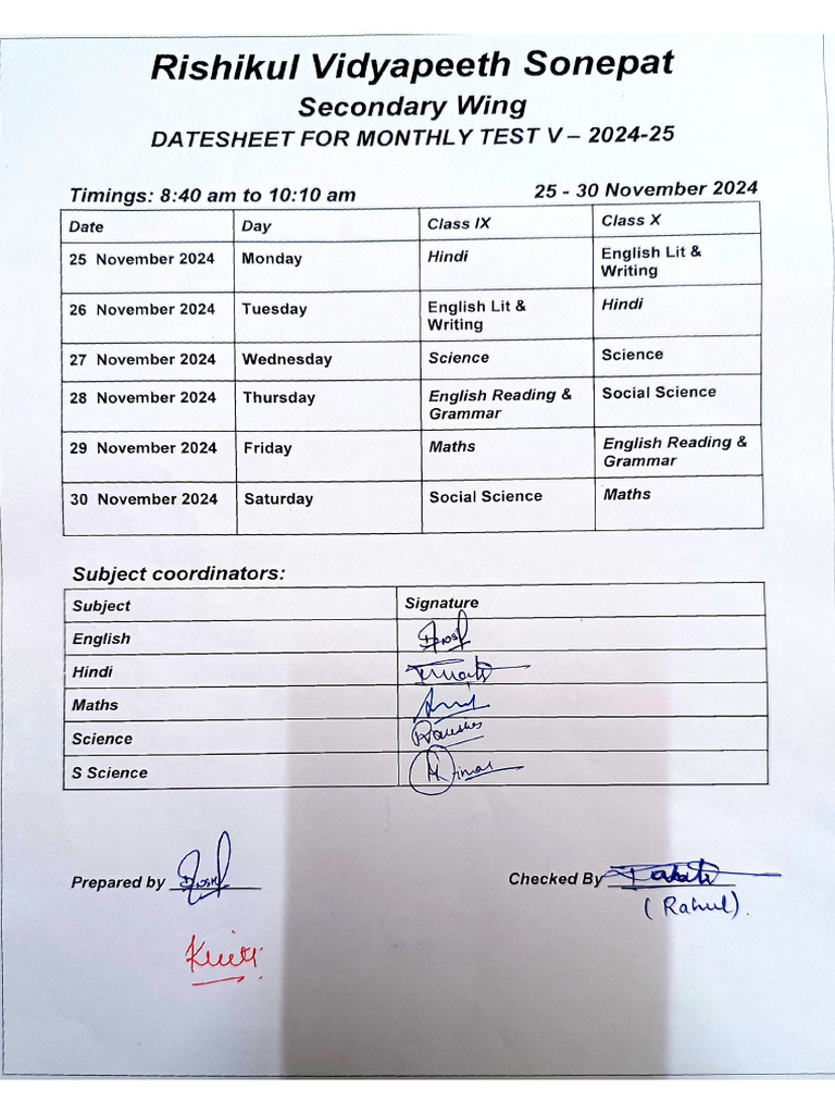 EI Updated Date Sheet | PDF