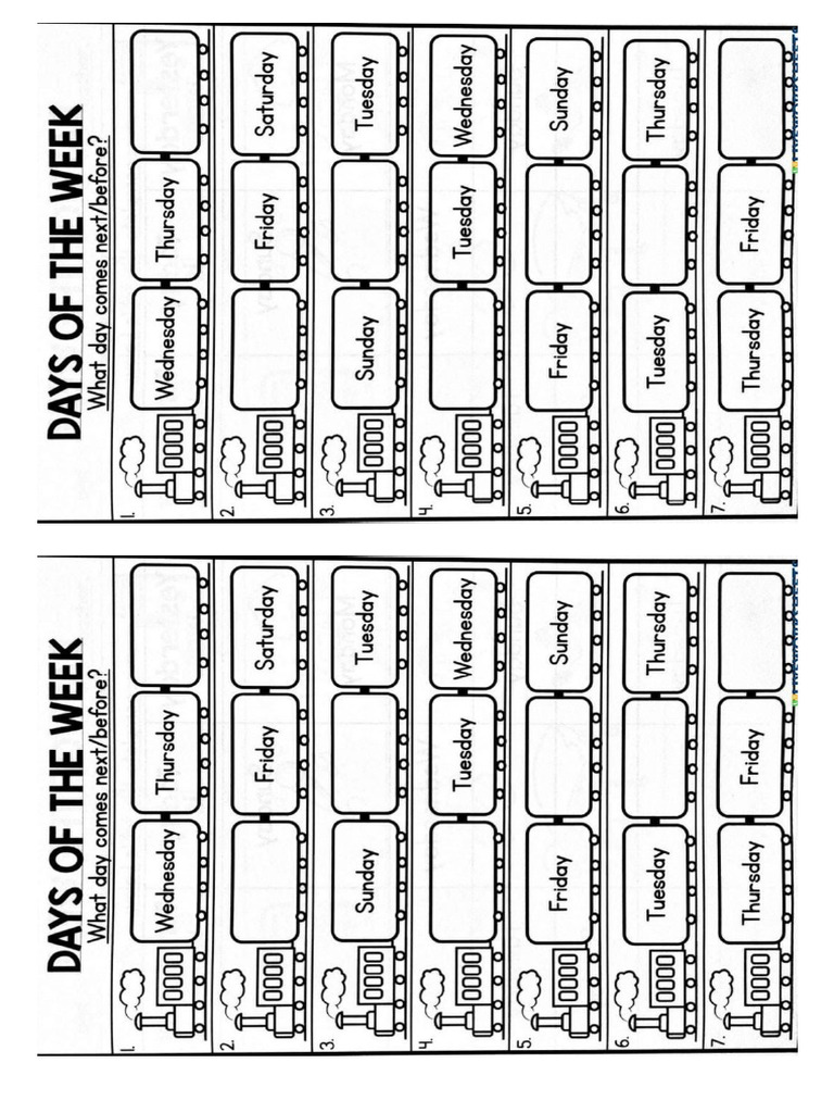 Days of The Week - All About Me | PDF