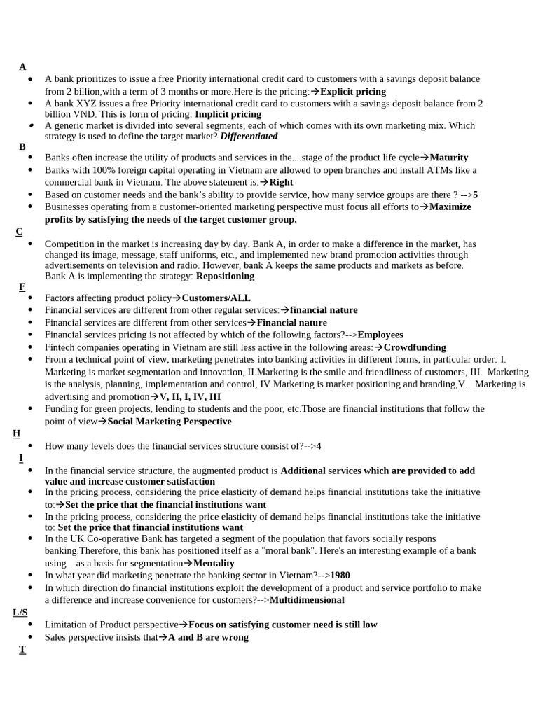 TN TA 3 | PDF | Marketing | Banks