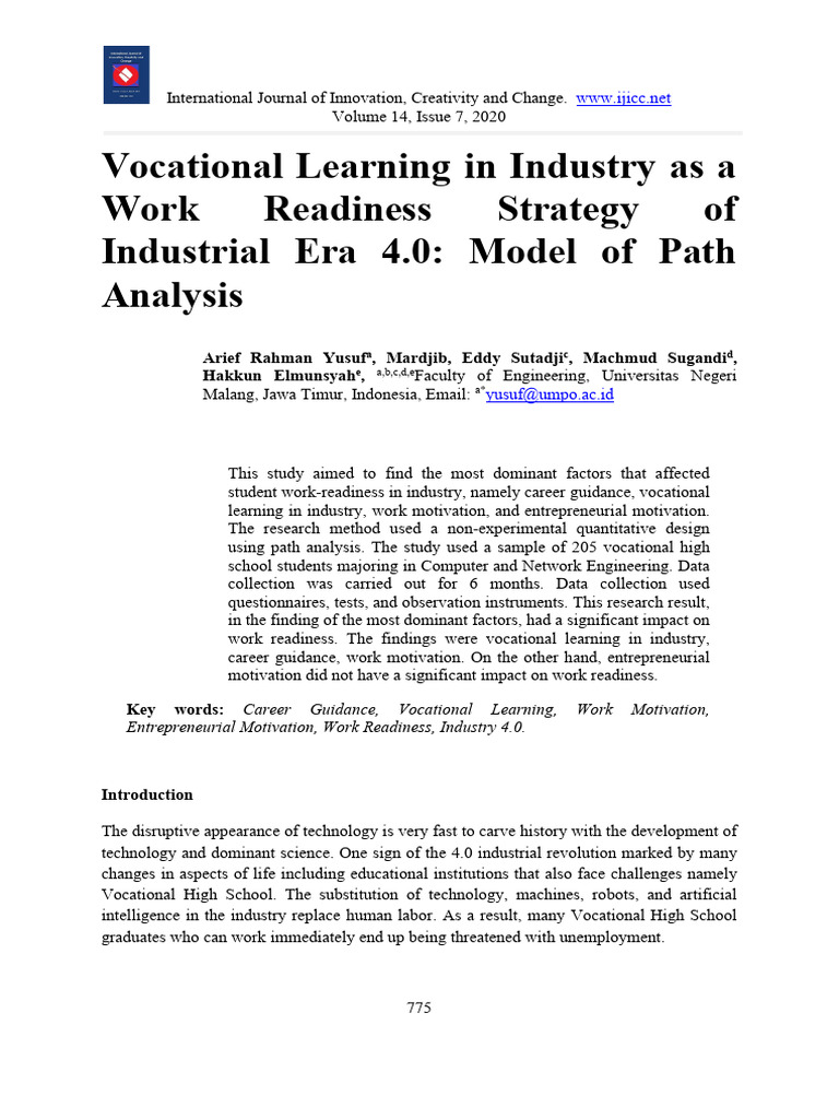 Vocational Learning for Industry 4.0 | PDF | Entrepreneurship | Motivation