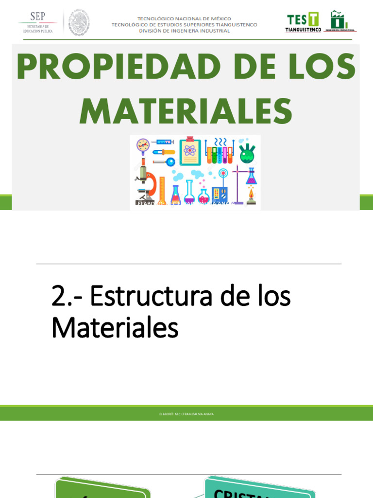 Estructura y Propiedades de Materiales | PDF | Cristal | Estructura ...