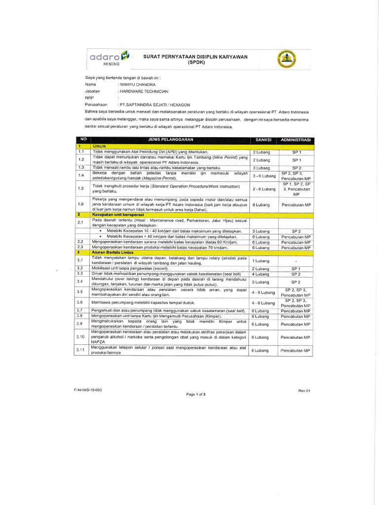 SPDK Materai - Wahyu | PDF