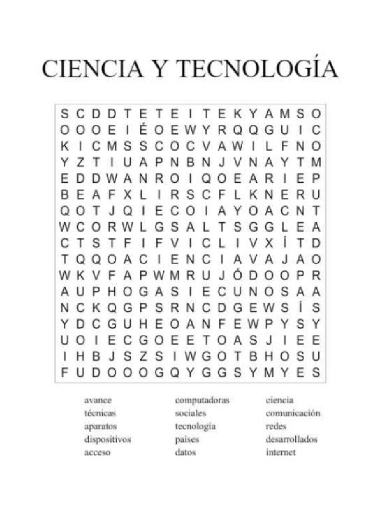 Sopa de Letras Ciencia | PDF