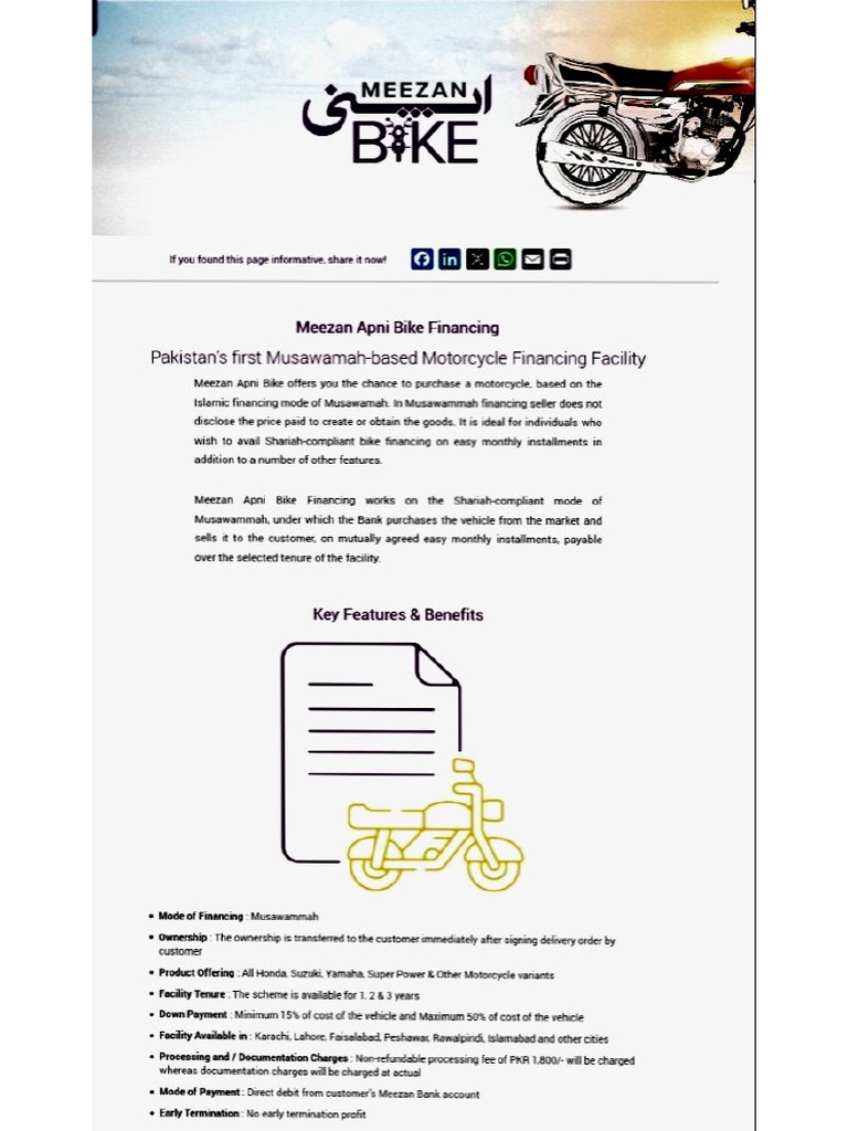 Meezan Bike Details | PDF