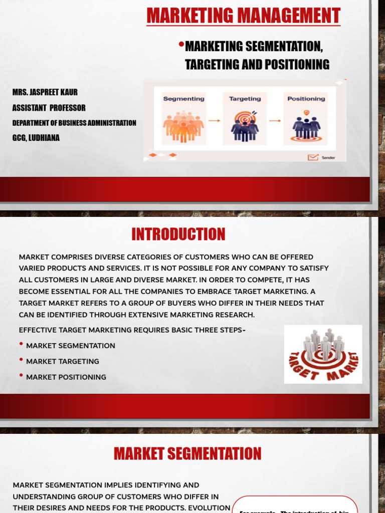 Topics Marketing Segmentation Targeting and Positioning | PDF | Market Segmentation | Marketing